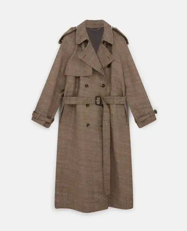 Stella Mccartney Belted Herringbone Trench Coat - Prince Of